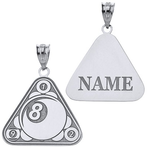 Element Shine | Jewelry | Personalized Engrave Name Silver Eight Ball ...